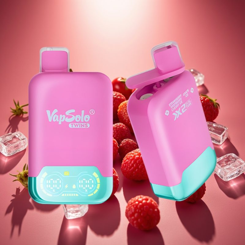 Vapsolo Twins 20000 Puffs Braškė Avietė Vyšnia Ledas & Vynuogė Ledas ...